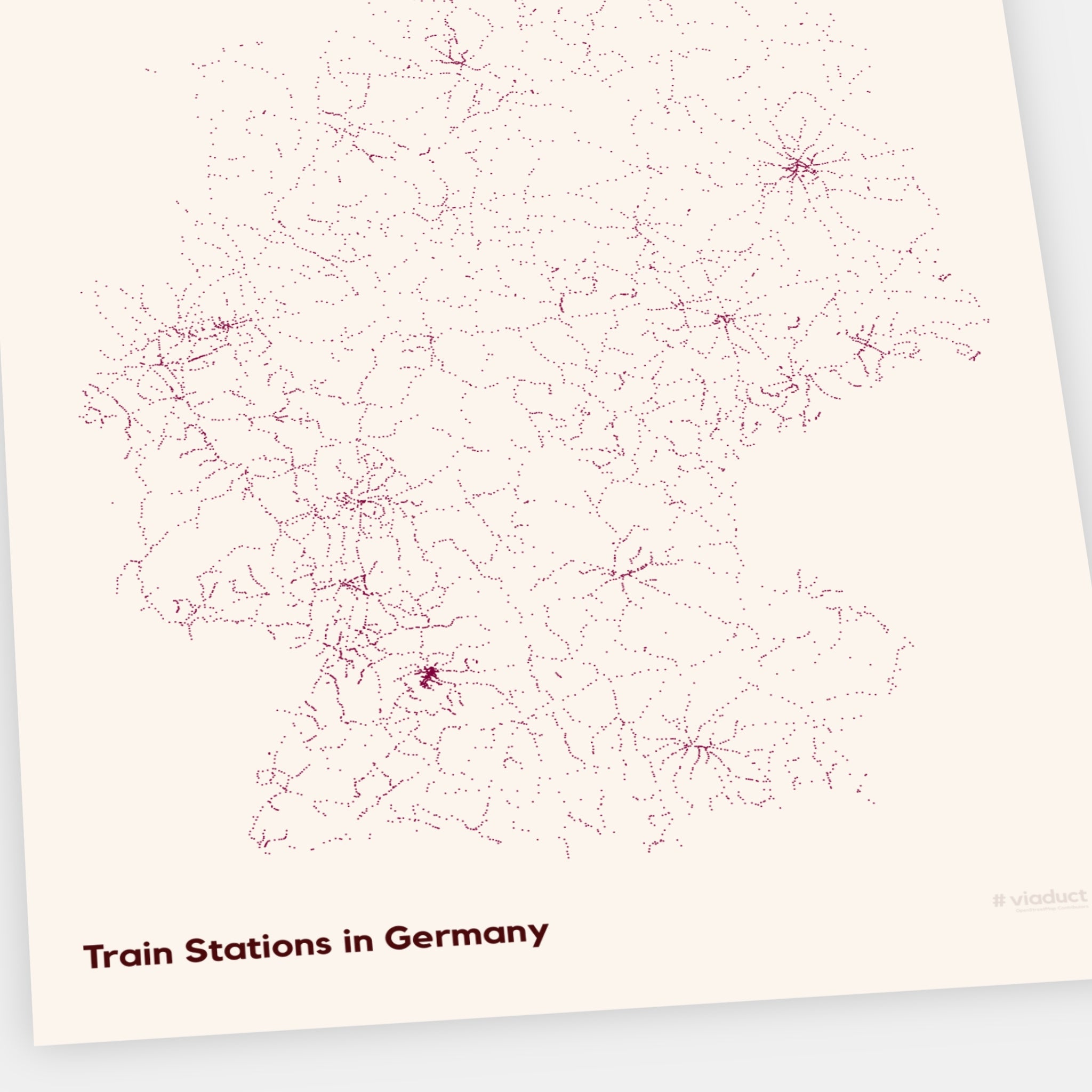 Train Stations in Germany | Dot Map | Rail Map Poster – viaduct shop